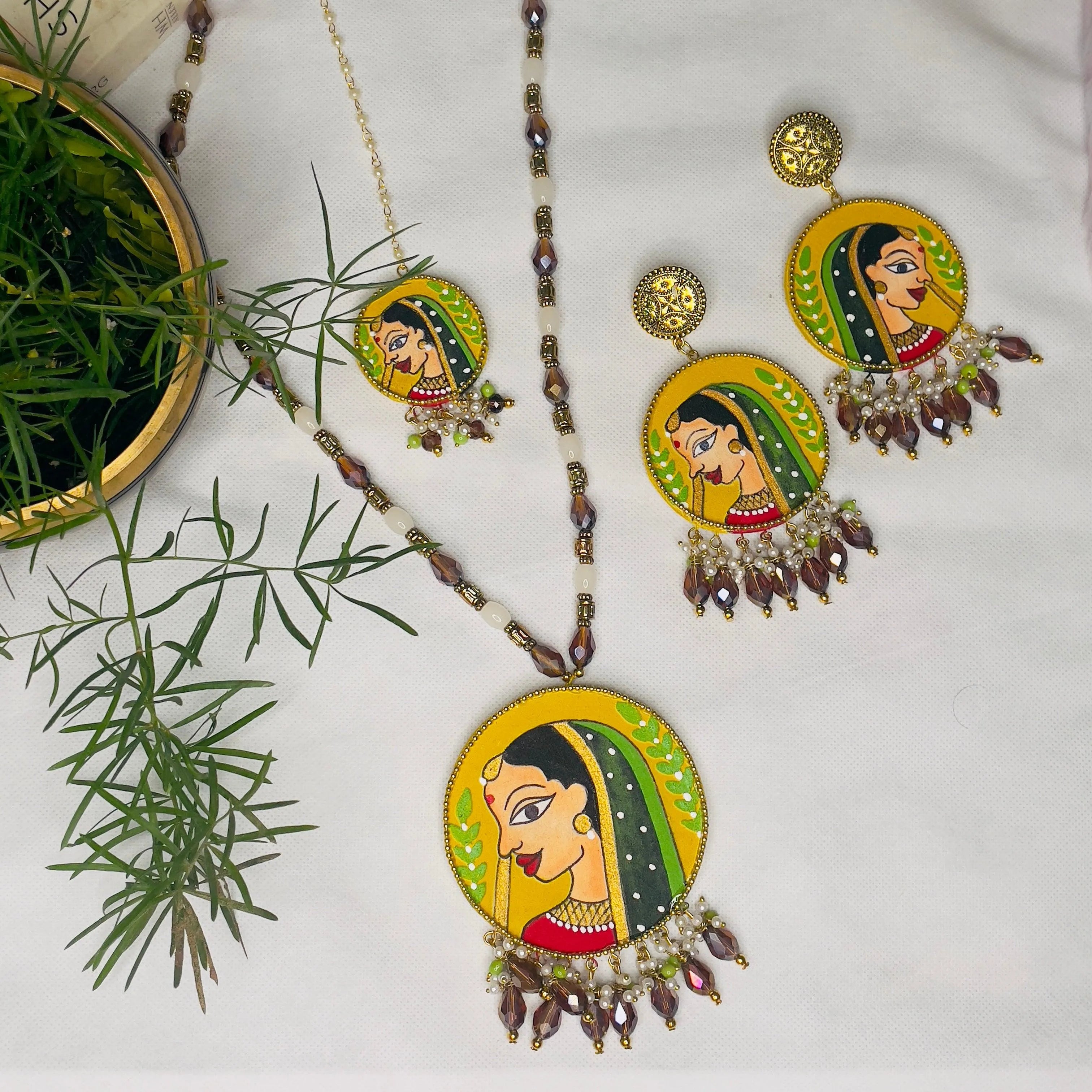 KHOJ.CITY Jewellery Nayana Haldi Classic Multi Color Hand Painted ...